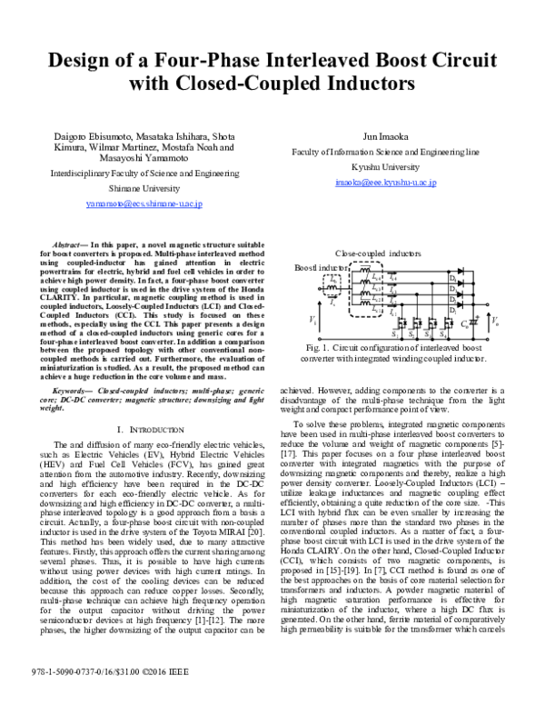 (PDF) Design of a four-phase interleaved boost circuit with closed ...