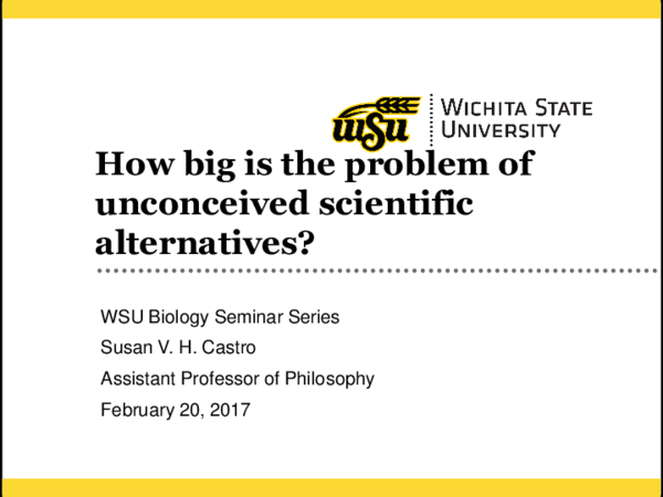 (PDF) How big is the problem of unconceived scientific alternatives