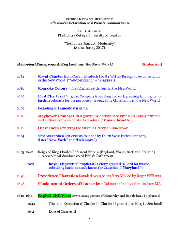 (PDF) Jefferson's Declaration and Paine's Common Sense