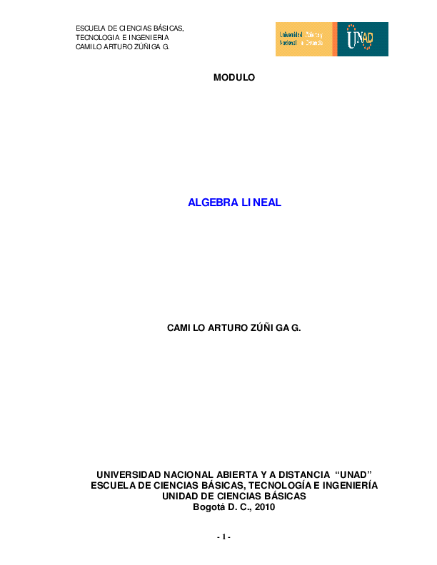 (PDF) MODULO ALGEBRA LINEAL