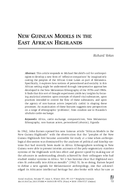 (PDF) New Guinean Models in the East African Highlands