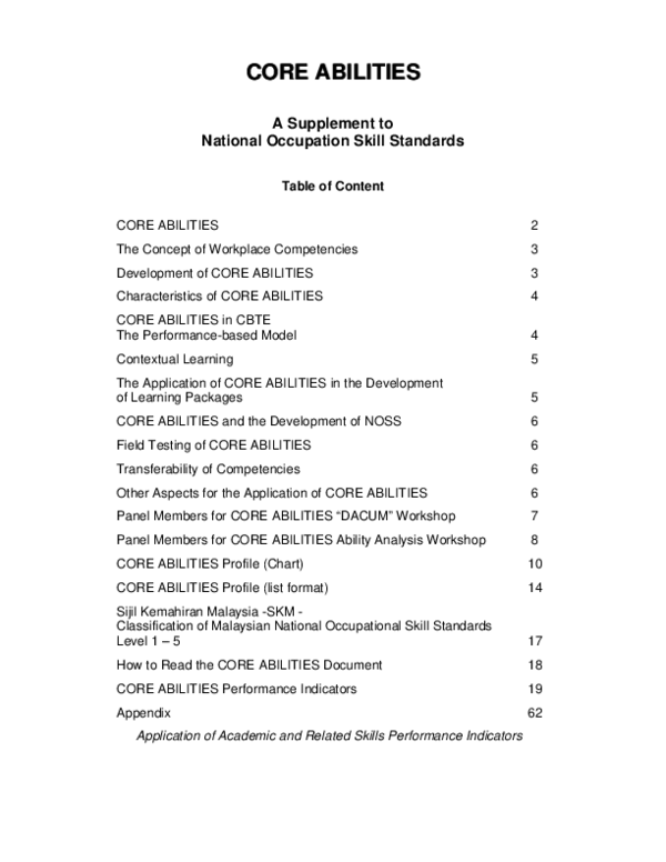 (PDF) NOSS Core Abilities