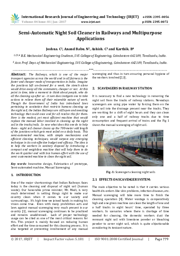 (PDF) IRJET-Semi-Automatic Night Soil Cleaner in Railways and ...