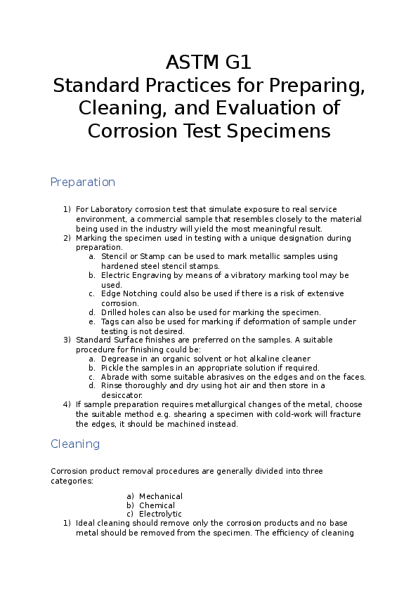(DOC) ASTM G1 Standard Practices for Preparing, Cleaning, and ...