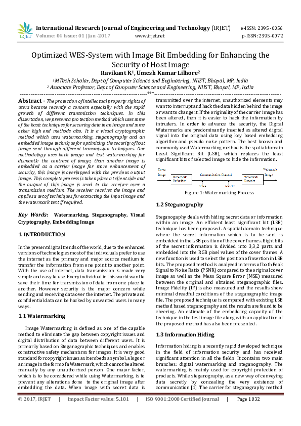 (PDF) IRJET-Optimized WES-System with Image Bit Embedding for Enhancing ...
