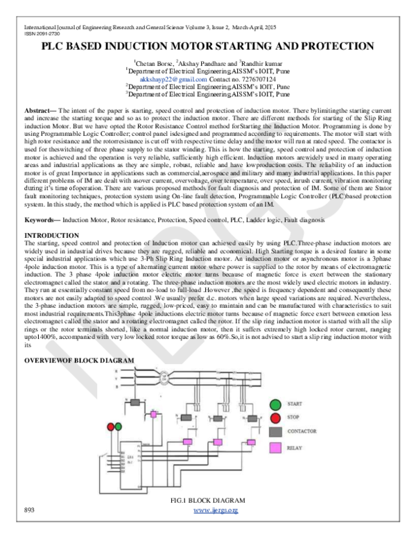 (PDF) PLC BASED INDUCTION MOTOR STARTING AND PROTECTION