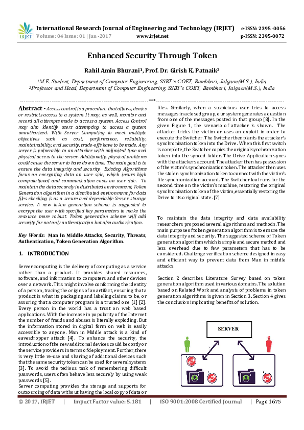 (PDF) IRJET-Enhanced Security Through Token