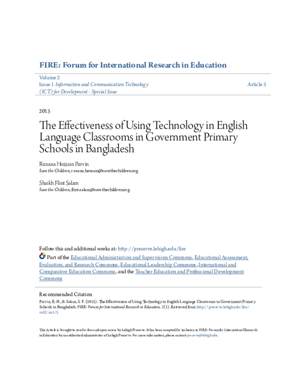 (PDF) Effectiveness of Using Technology in English Language Learning