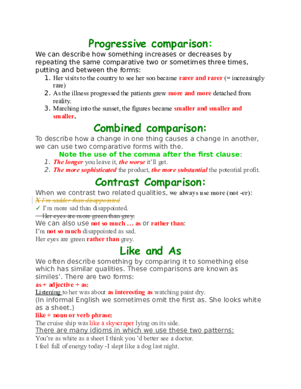 (DOC) Progressive comparison