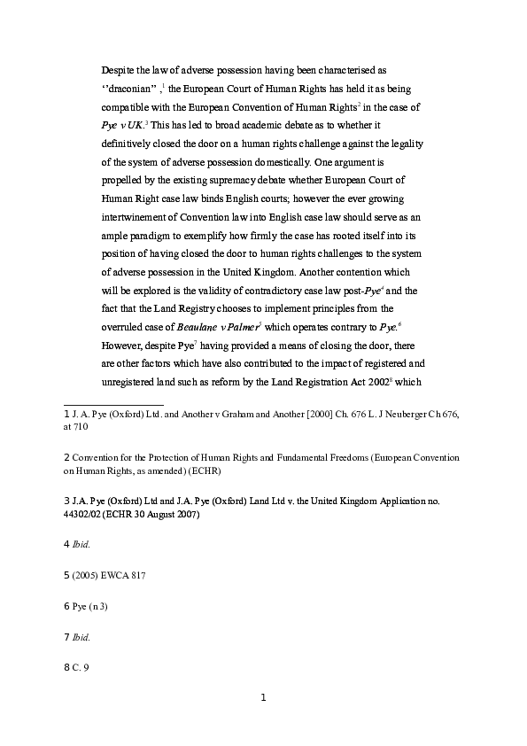 (DOC) Property Law and Human Rights