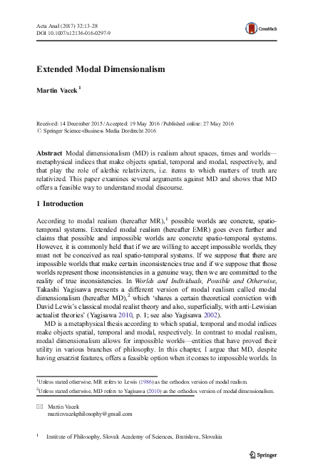 (PDF) Extended Modal Dimensionalism