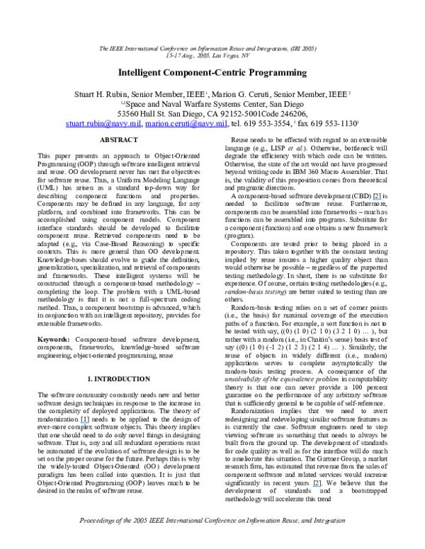 (PDF) Intelligent component-centric programming