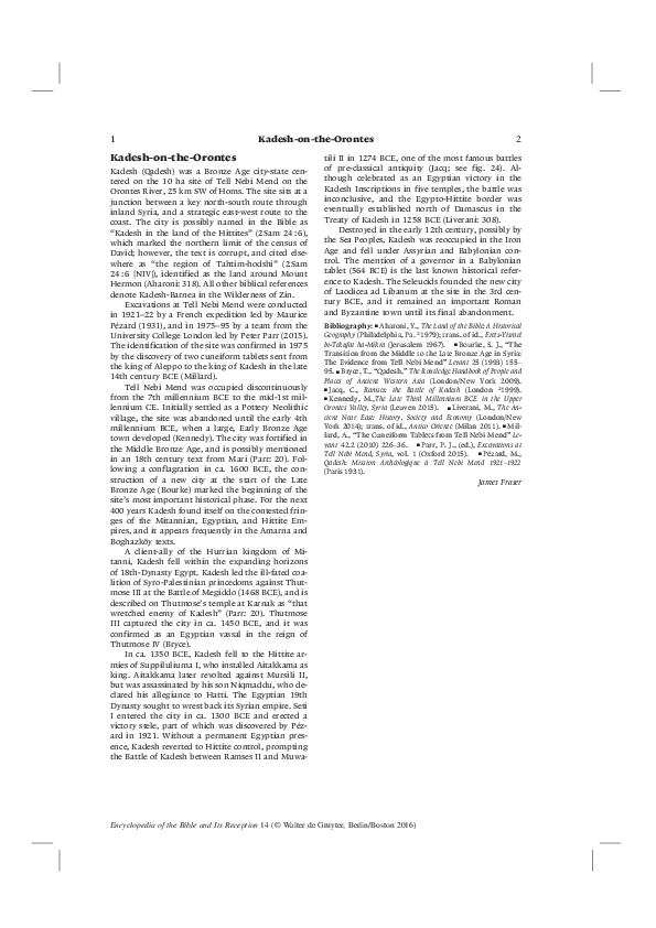 (PDF) Kadesh on the Orontes