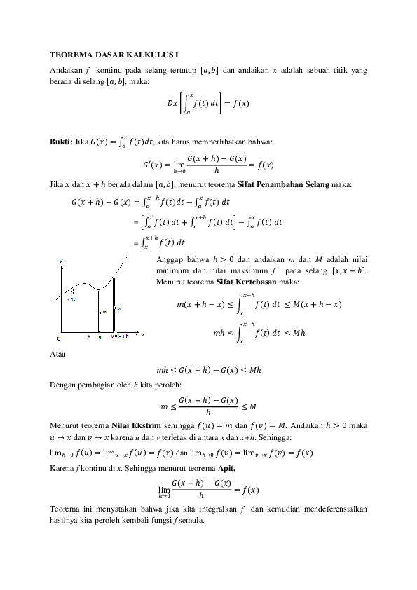 (PDF) TEOREMA DASAR KALKULUS I