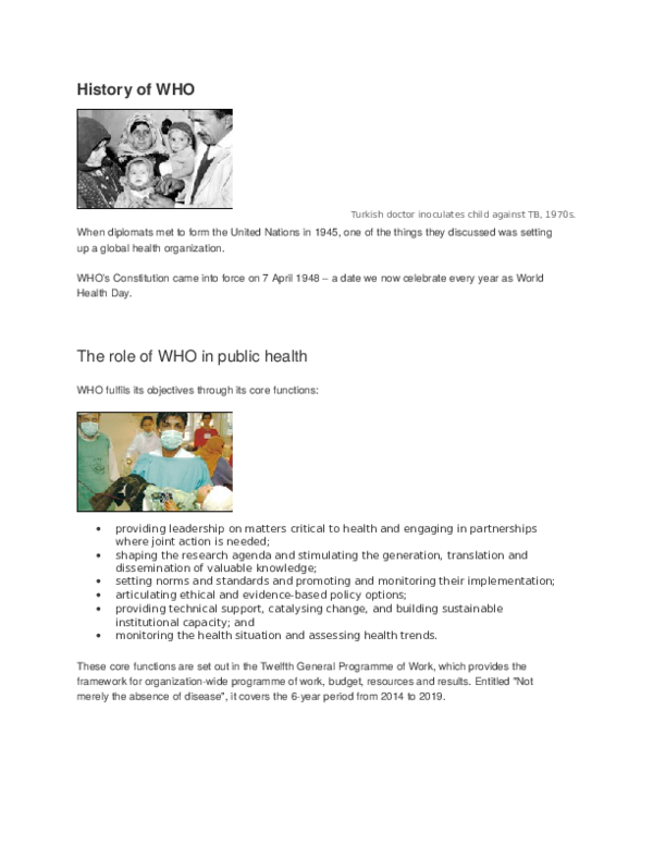 (DOC) History of WHO