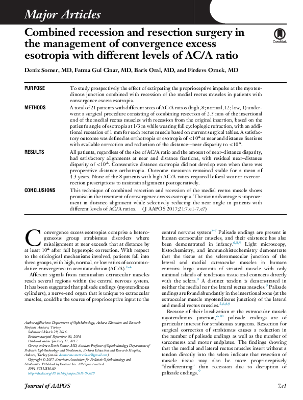 (PDF) Combined recession and resection surgery in the management of ...