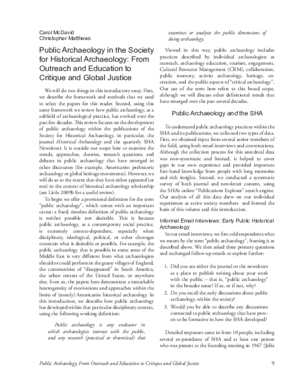 (PDF) Introduction. In Public Archaeology, From Outreach and Education ...
