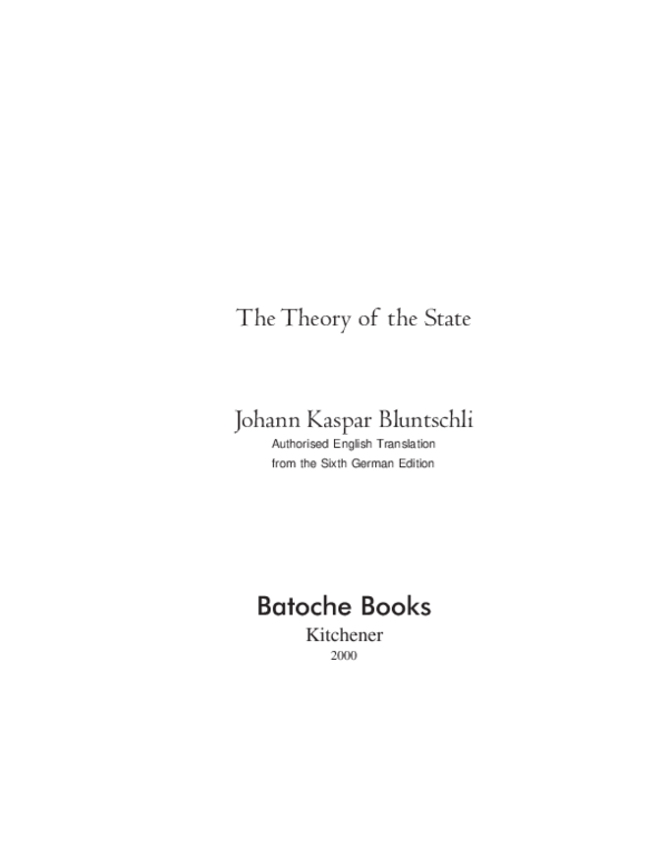 (PDF) The Theory of the State