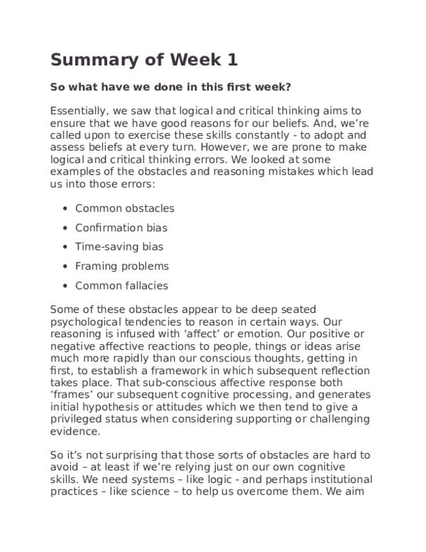 (DOC) Summary of Week