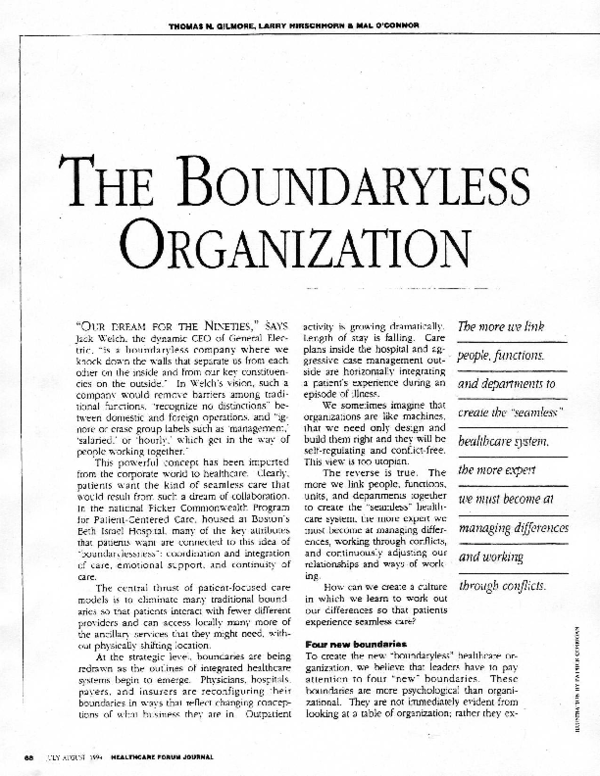 (PDF) The boundaryless organization