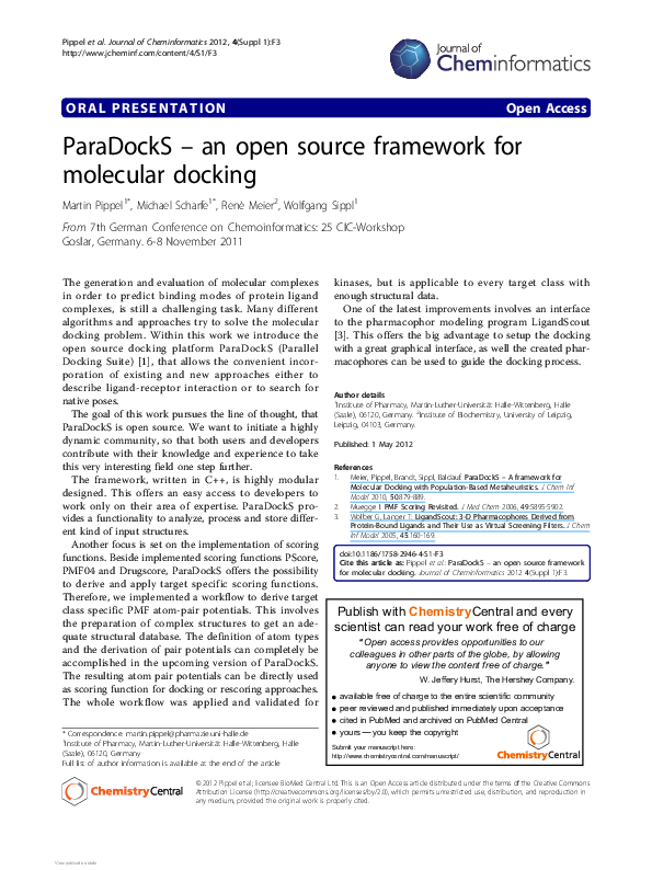 Pdf Paradocks An Open Source Framework For Molecular Docking Implementation Of Target Class