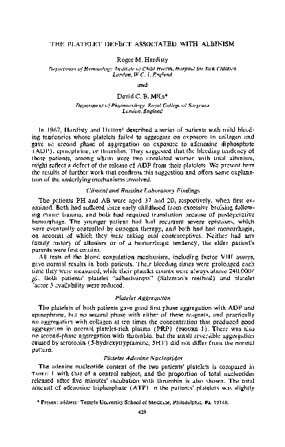 (PDF) The Platelet Defect Associated with Albinism