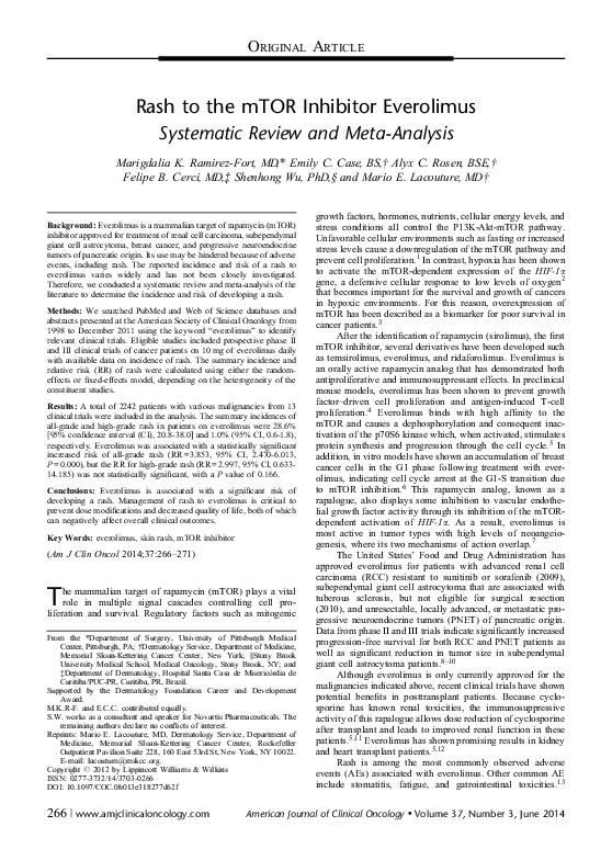 (PDF) Rash to the mTOR Inhibitor Everolimus