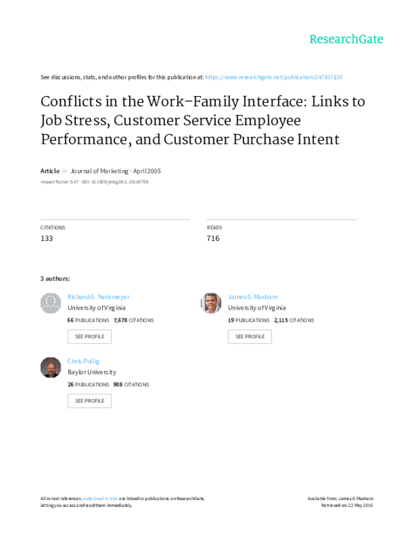 (PDF) Customer Service Employee Stress 1