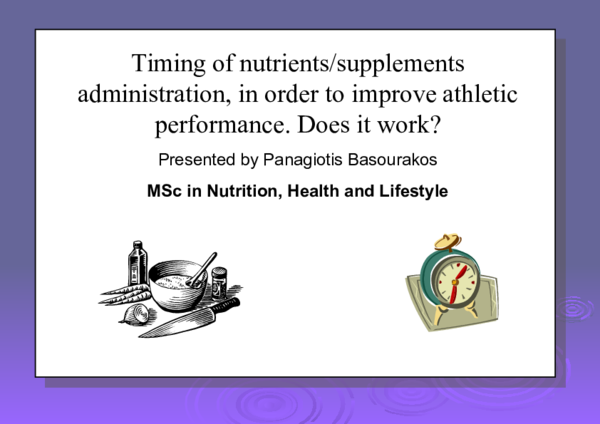 (PPT) Timing of nutrients supplements administration in order to ...