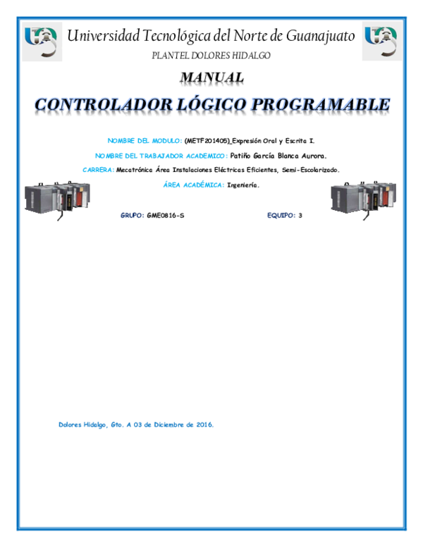 (PDF) CONTROLADOR LOGICO PROGRAMABLE