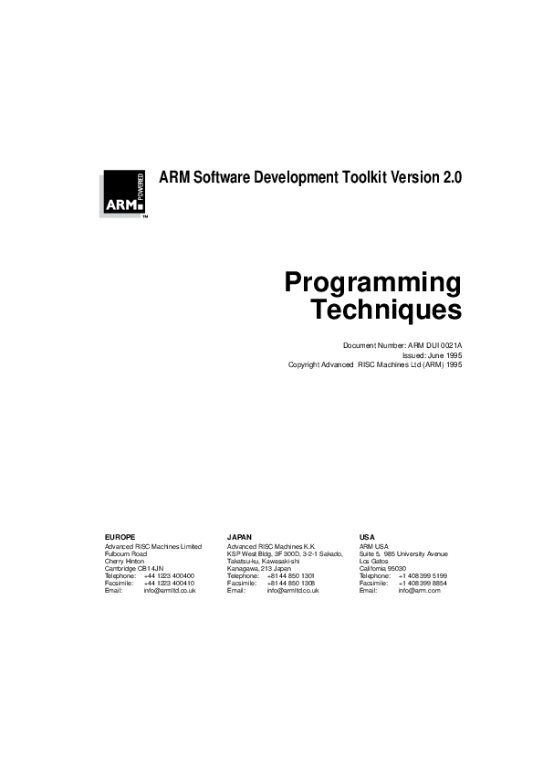 (PDF) ARM Software Development Toolkit Version 2.0 Programming ...