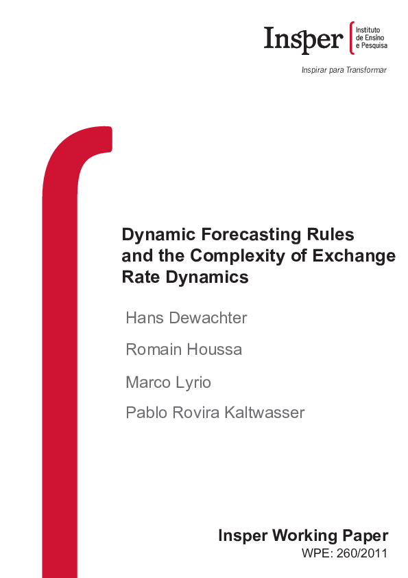 (PDF) Dynamic Forecasting Rules and the Complexity of Exchange Rate Dynamics