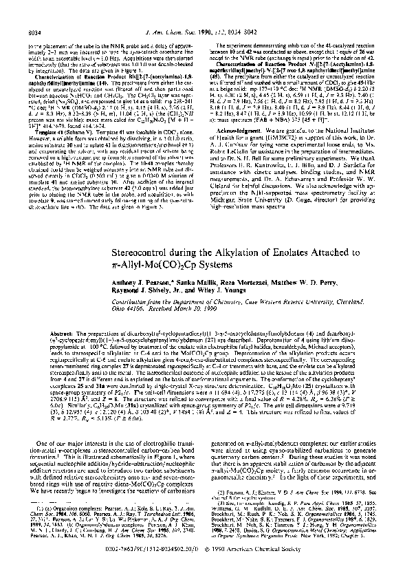 (PDF) Stereocontrol during the alkylation of enolates attached to .pi ...