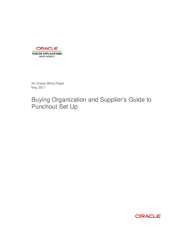 (PDF) An Oracle White Paper Buying Organization and Supplier's Guide to ...