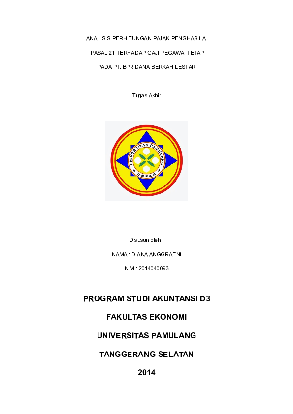 (DOC) PROGRAM STUDI AKUNTANSI D3 FAKULTAS EKONOMI UNIVERSITAS PAMULANG