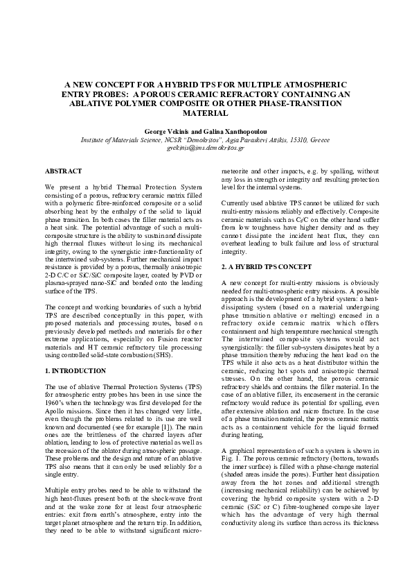 (PDF) A New Concept for a Hybrid TPS for Multiple Atmospheric Entry ...