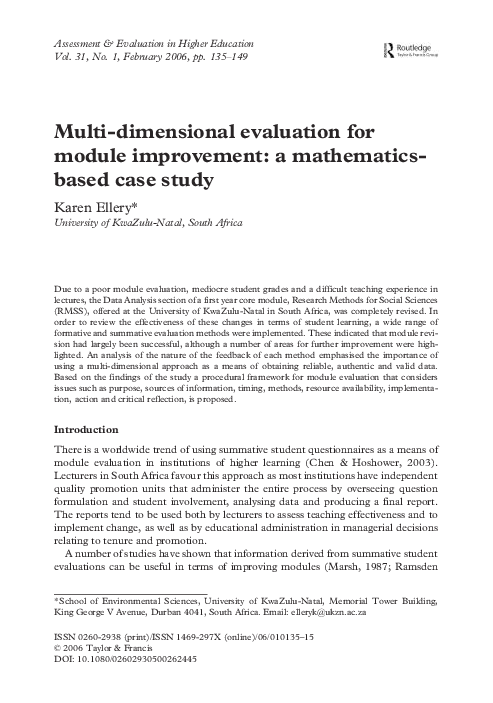 (PDF) Multi-dimensional evaluation for module improvement: a ...