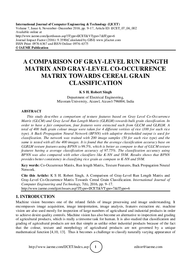 (PDF) A COMPARISON OF GRAY-LEVEL RUN LENGTH MATRIX AND GRAY-LEVEL CO-OCCURRENCE MATRIX TOWARDS ...