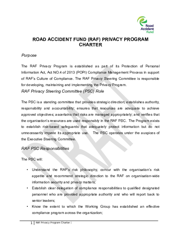 (DOC) RAF Privacy Program Charter | Lesedi Boihang - Academia.edu