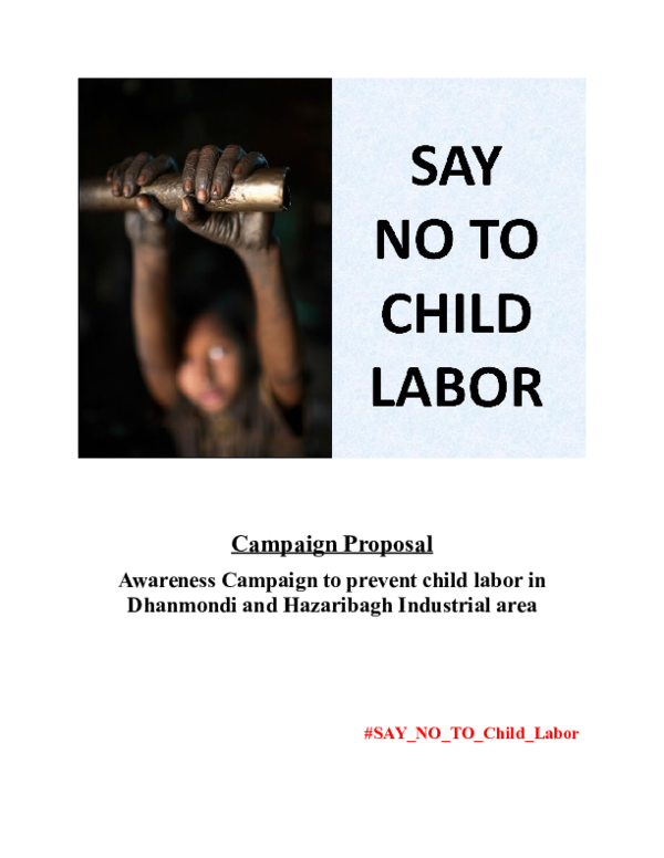 (DOC) Campaign Proposal: Awareness Campaign to prevent child labor in ...