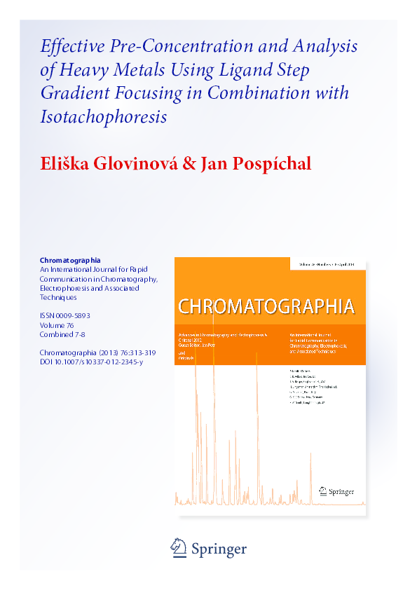 (PDF) Chromatographia An International Journal for Rapid Communication ...