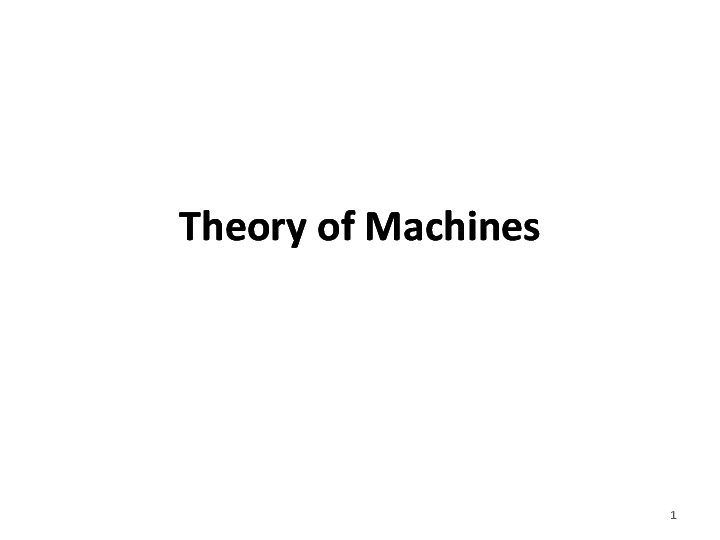 (PDF) Theory of Machines