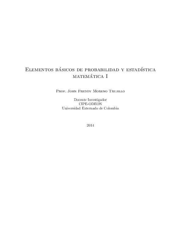(PDF) Elementos básicos de probabilidad y estadística matemática I