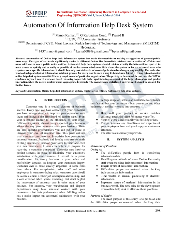 (PDF) Automation Of Information Help Desk System.pdf