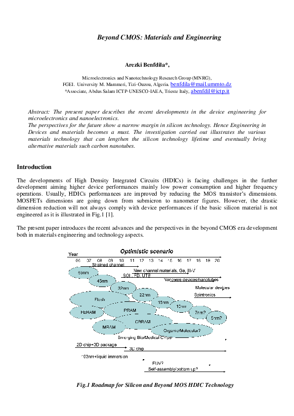 (PDF) Beyond CMOS: Materials and Engineering