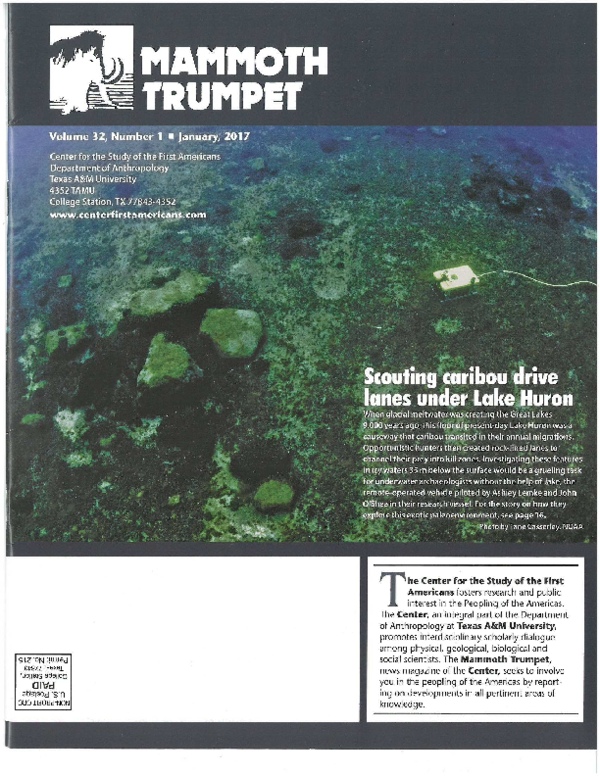 (PDF) Archaeology Under the Great Lakes, Mammoth Trumpet