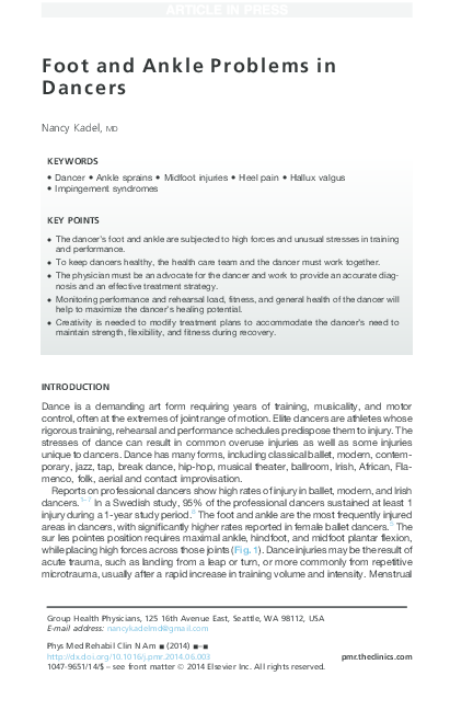 (PDF) Foot and Ankle Problems in Dancers
