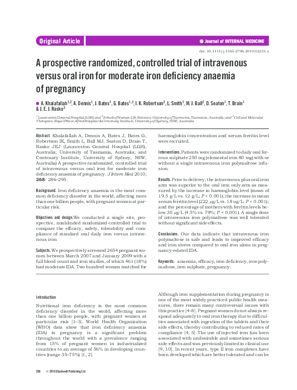 (PDF) Screening for iron deficiency and iron deficiency anaemia in pregnancy: a structured ...