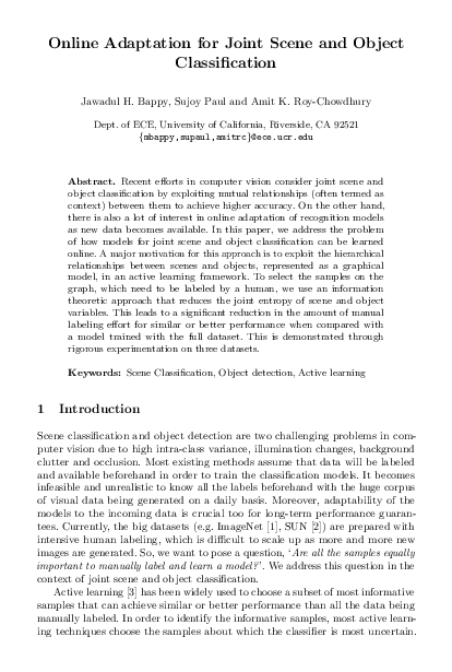 Pdf Online Adaptation For Joint Scene And Object Classification