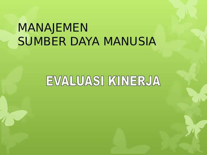 (PPT) EVALUASI KINERJA MANAJEMEN SDM